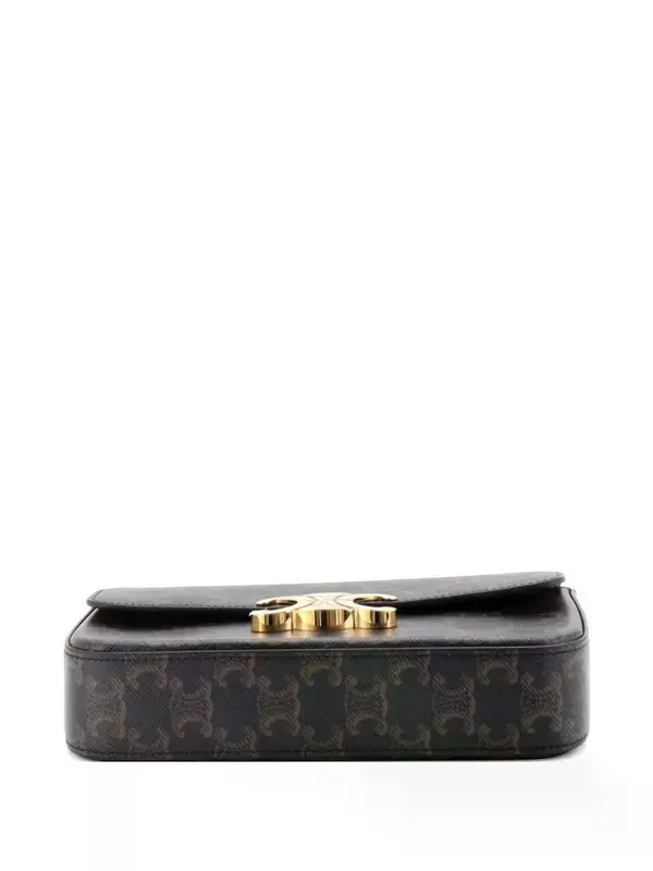 Celine Triomphe Chain Coated Canvas Small Shoulder Bag