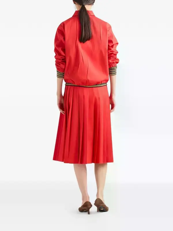 Prada Gabardine Blouson Jacket With Drawstring Hem - Red
