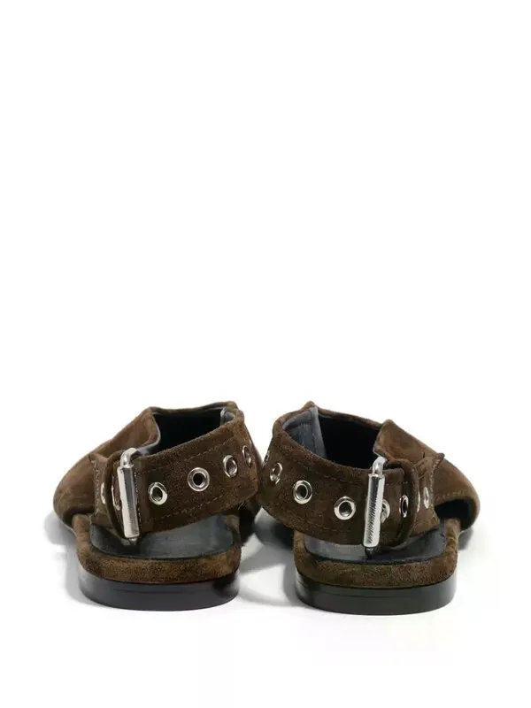 Bimba Y Lola Buckle Embellished Flat Slingback Pumps - Brown
