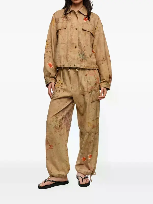 Bimba Y Lola Floral-print Collared Jacket