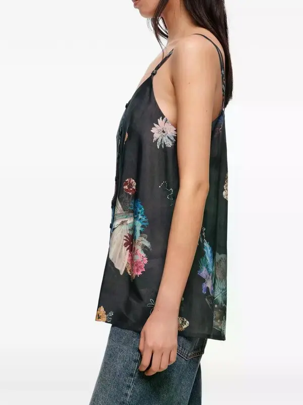 Bimba Y Lola Floral Print Button Top
