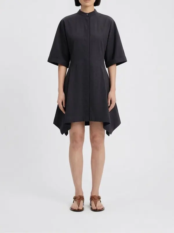 Alaïa Asymmetrical Cotton Chemisier Mini Dress - Black