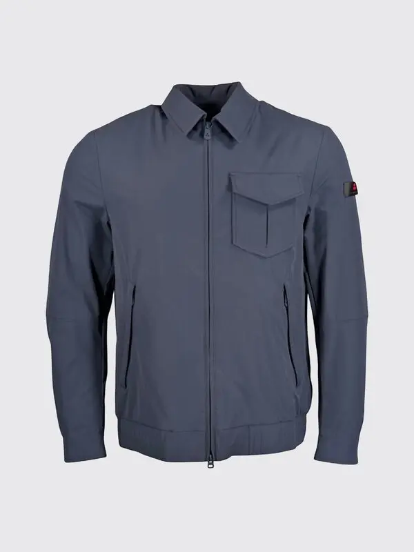 Peuterey Nylon Shirt Jacket With Classic Collar And Zip Closure - Blue