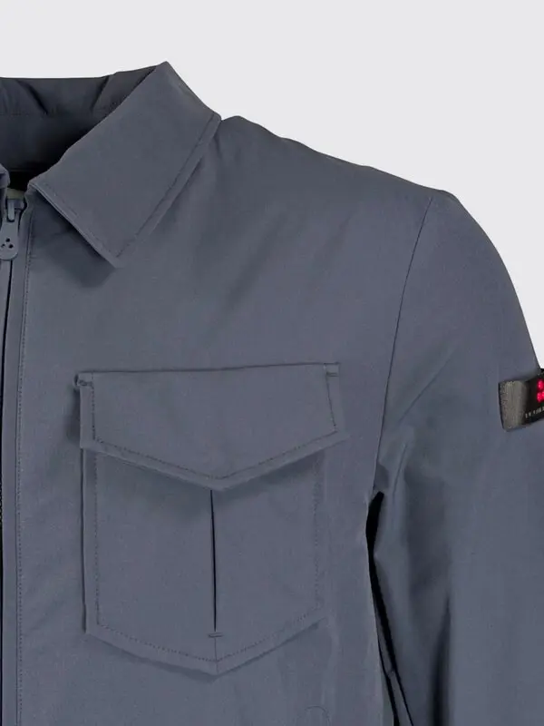 Peuterey Nylon Shirt Jacket With Classic Collar And Zip Closure - Blue