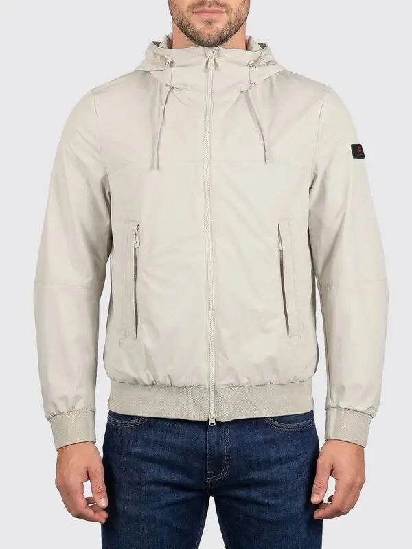 Peuterey Hooded Nylon Zip-up Jacket - Beige