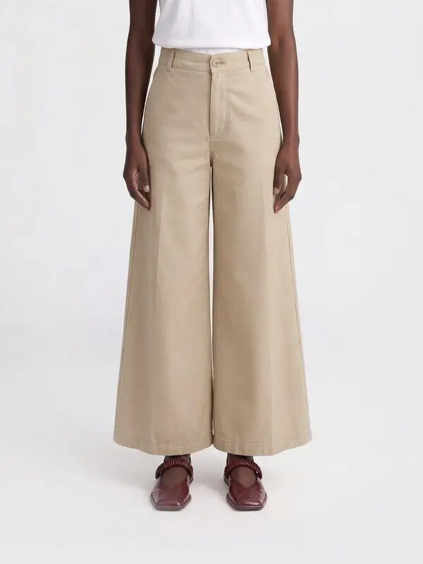 Polo Ralph Lauren Cotton Wide Leg Trousers - Beige