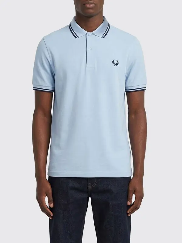 Fred Perry Cotton Polo Shirt With Logo - Blue 1