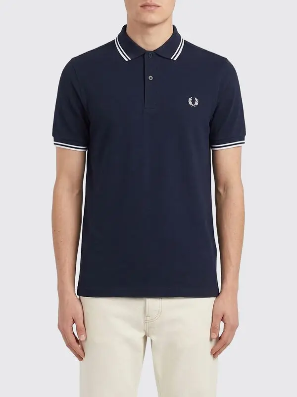 Fred Perry Cotton Polo Shirt With Logo - Blue