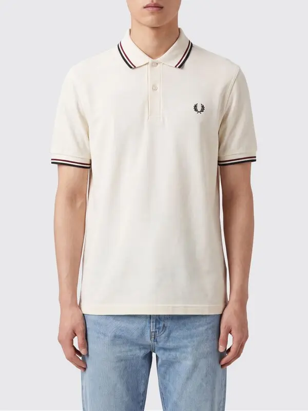 Fred Perry Cotton Polo Shirt With Logo - Ivory