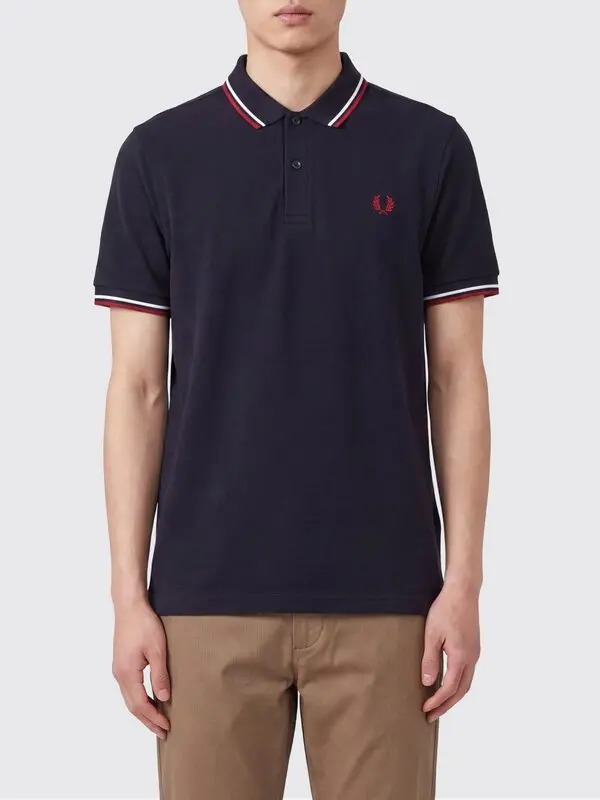 Fred Perry Cotton Polo Shirt With Logo - Sky
