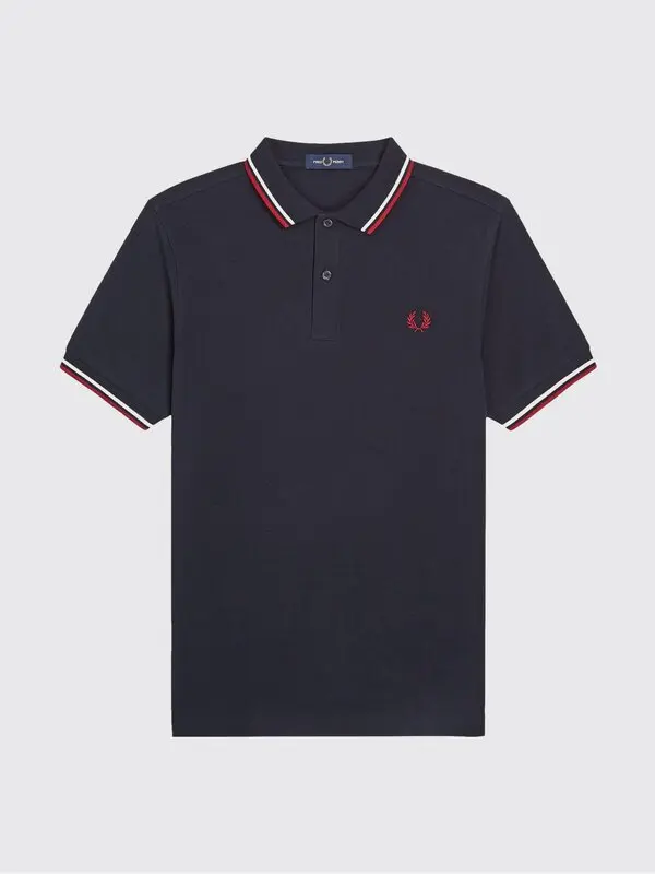 Fred Perry Cotton Polo Shirt With Logo - Sky