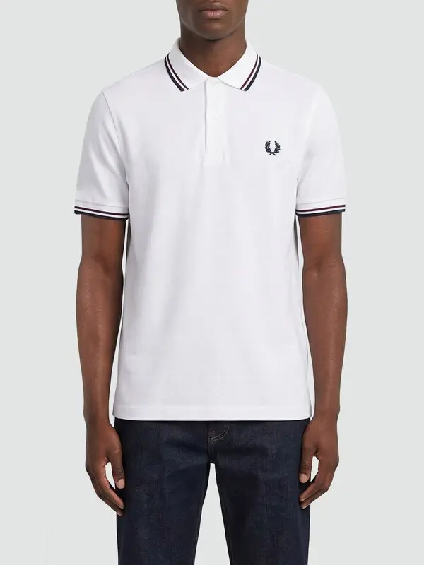 Fred Perry Cotton Polo Shirt With Logo - White 1