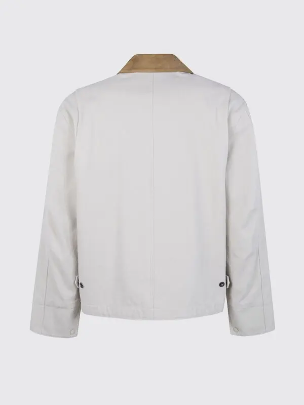 TOM FORD Cotton Jacket With Suede Collar - White