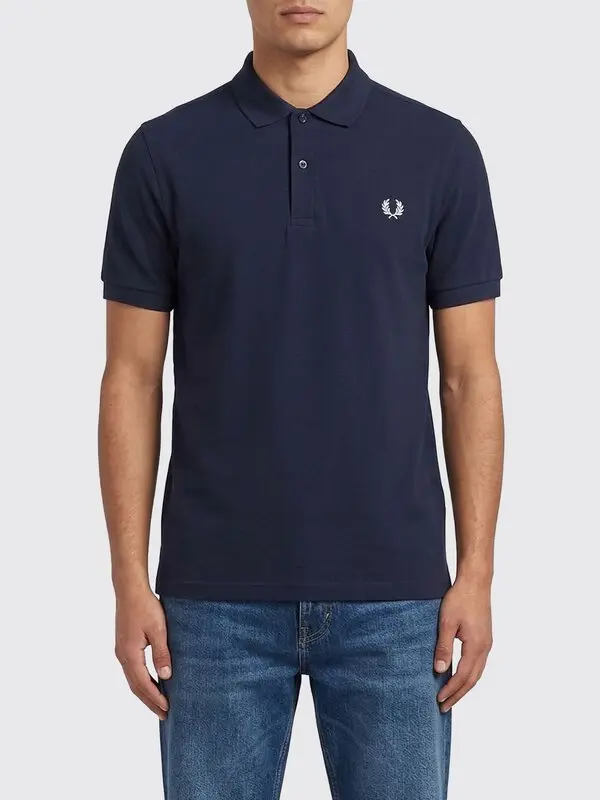 Fred Perry Cotton Polo Shirt With Logo - Blue