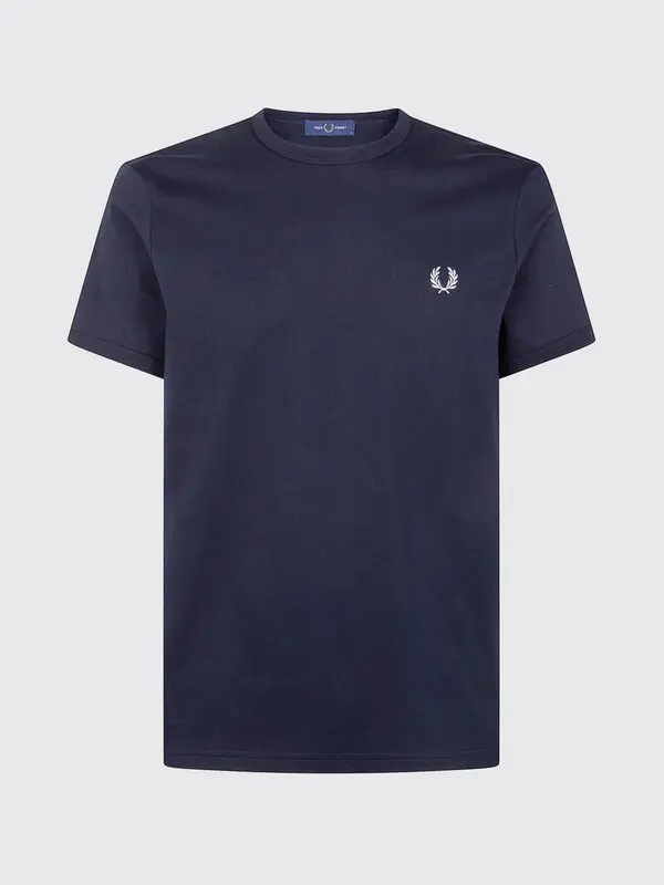 Fred Perry Cotton T-shirt With Embroidered Logo - Black