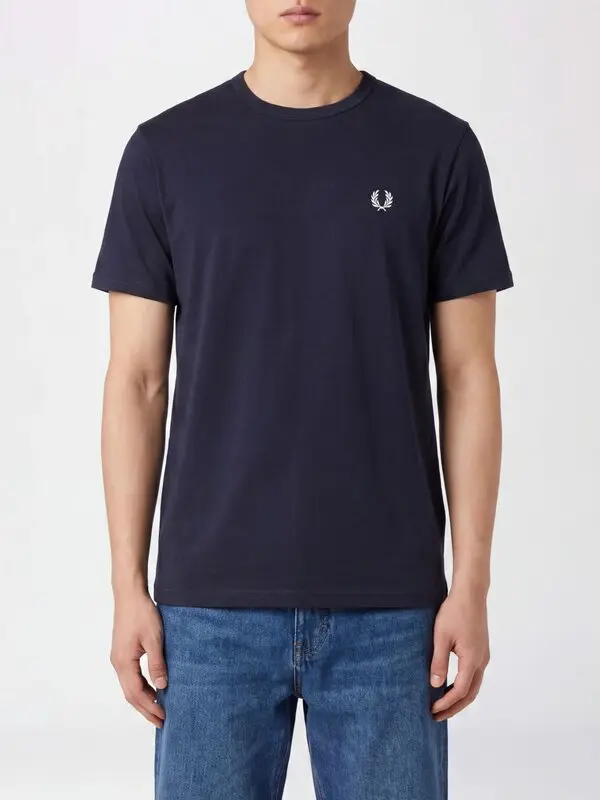 Fred Perry Cotton T-shirt With Embroidered Logo - Black