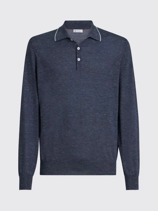 Brunello Cucinelli Cashmere Silk And Hemp Knit Polo Shirt