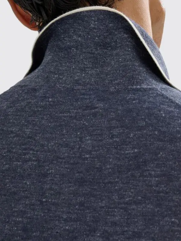 Brunello Cucinelli Cashmere Silk And Hemp Knit Polo Shirt