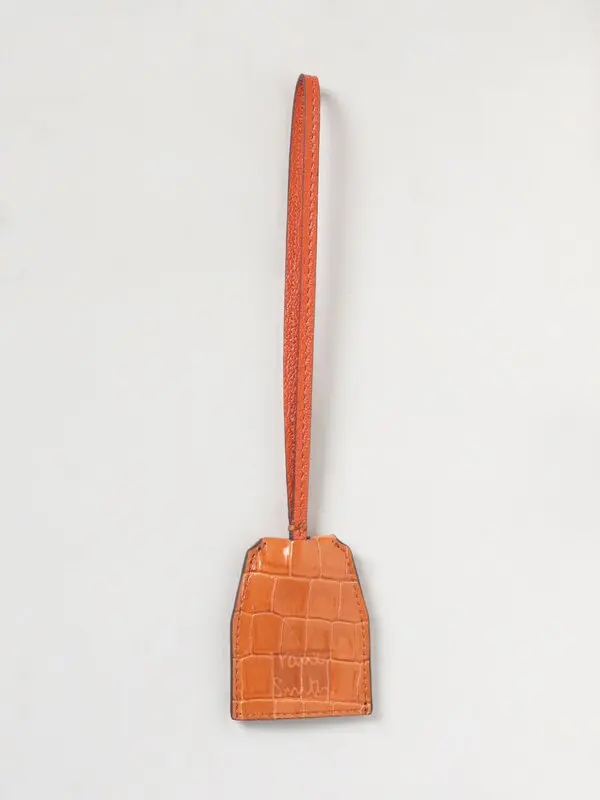 Paul Smith Crocodile Print Leather Keychain - Orange