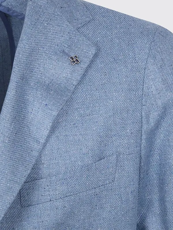 Tagliatore Single-breasted Blazer In Silk - Blue