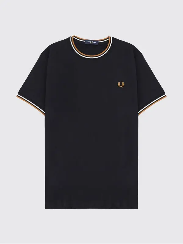 Fred Perry Cotton T-shirt With Logo - Black