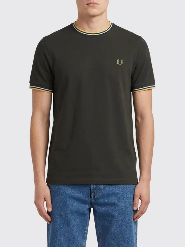 Fred Perry Cotton T-shirt With Logo - Green