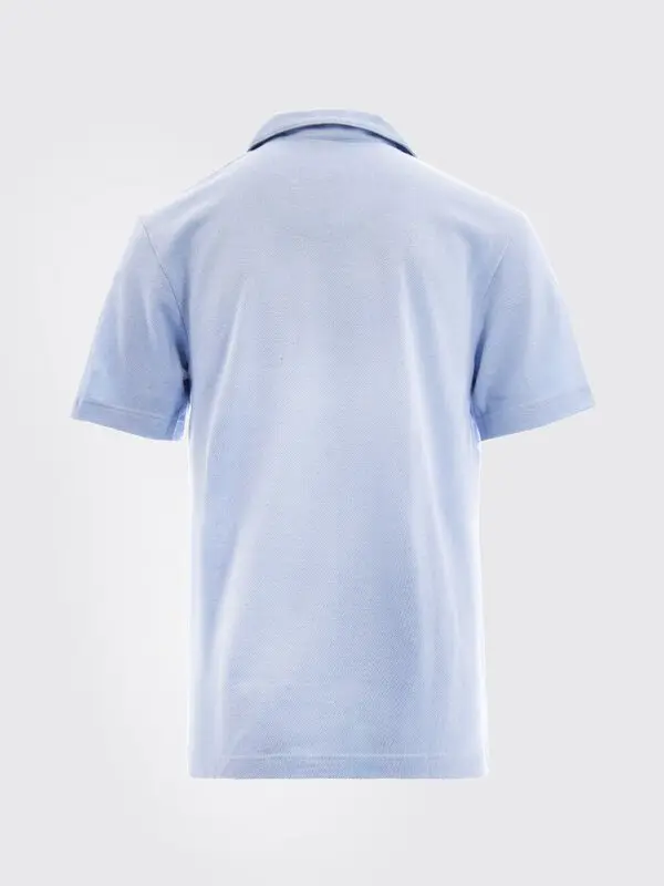 Lacoste Cotton Polo Shirt With Mini Logo - Gnawed Blue