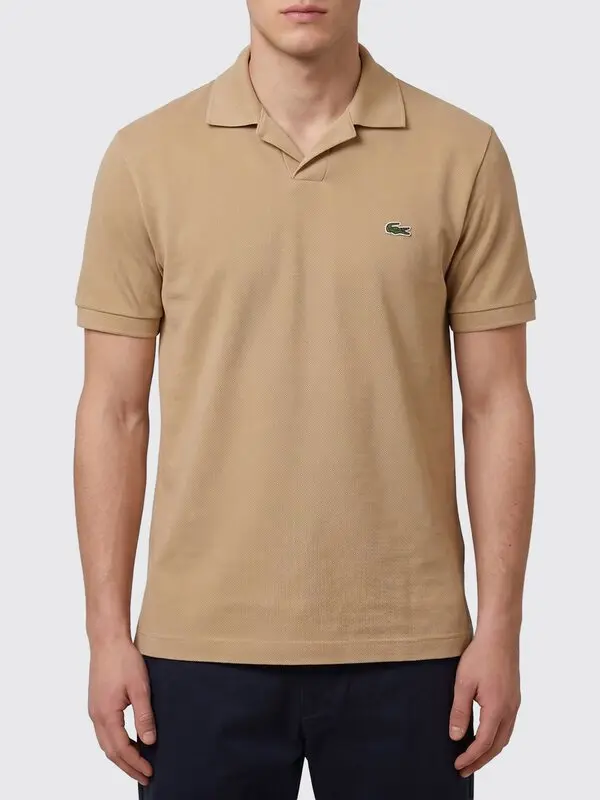 Lacoste Cotton Polo Shirt With Mini Logo - Sand