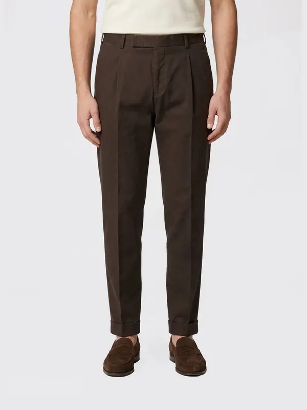 PT TORINO Flat Front Trousers - Brown