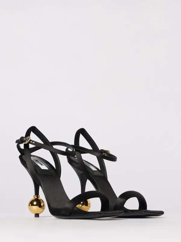 Moschino Sculptural Heel Satin Sandals