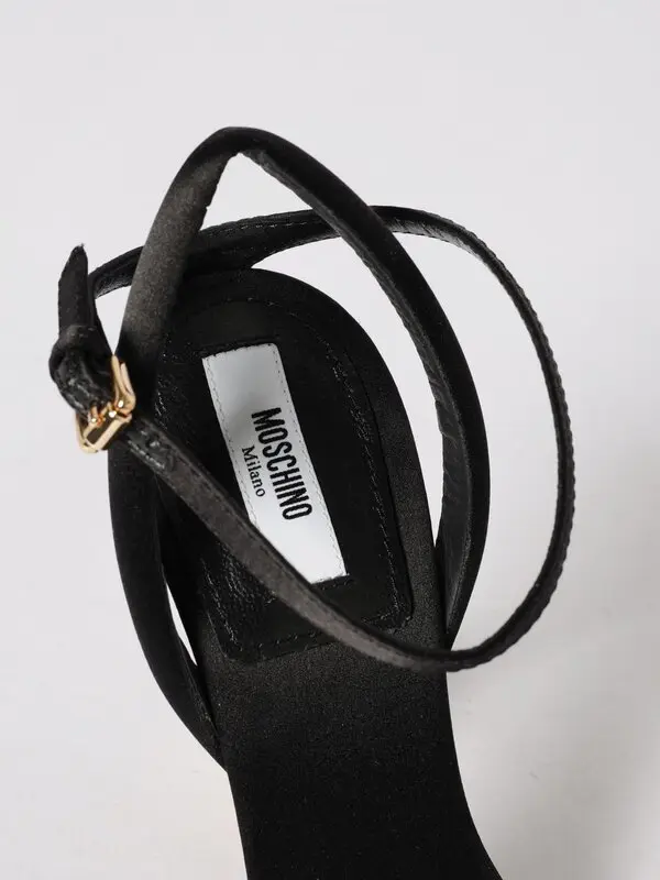 Moschino Sculptural Heel Satin Sandals