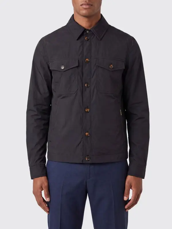 MOORER Nylon Shirt Jacket - Navy