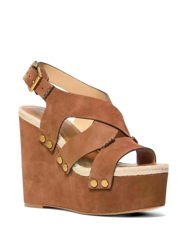 Michael Kors Raven Studded Platform Espadrille Sandals