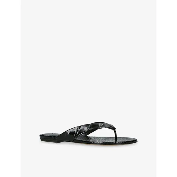 Le Monde Beryl Thong Leather Sandals - Black
