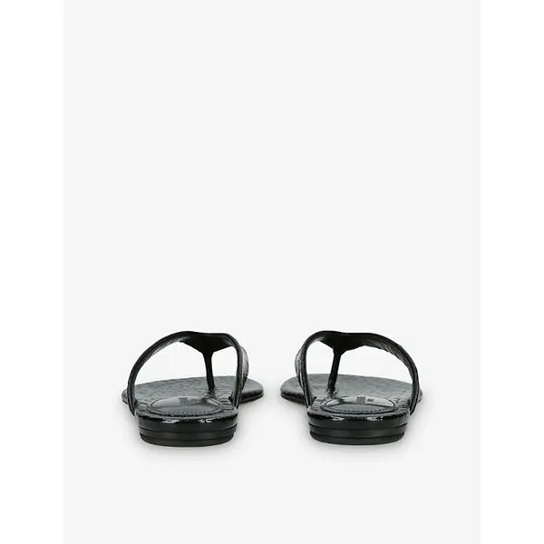 Le Monde Beryl Thong Leather Sandals - Black