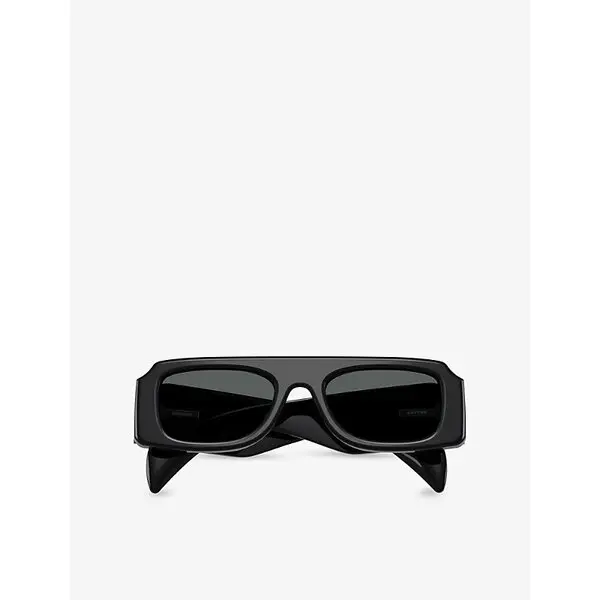 Oliver Spencer Rectangle-frame Acetate Sunglasses - Black