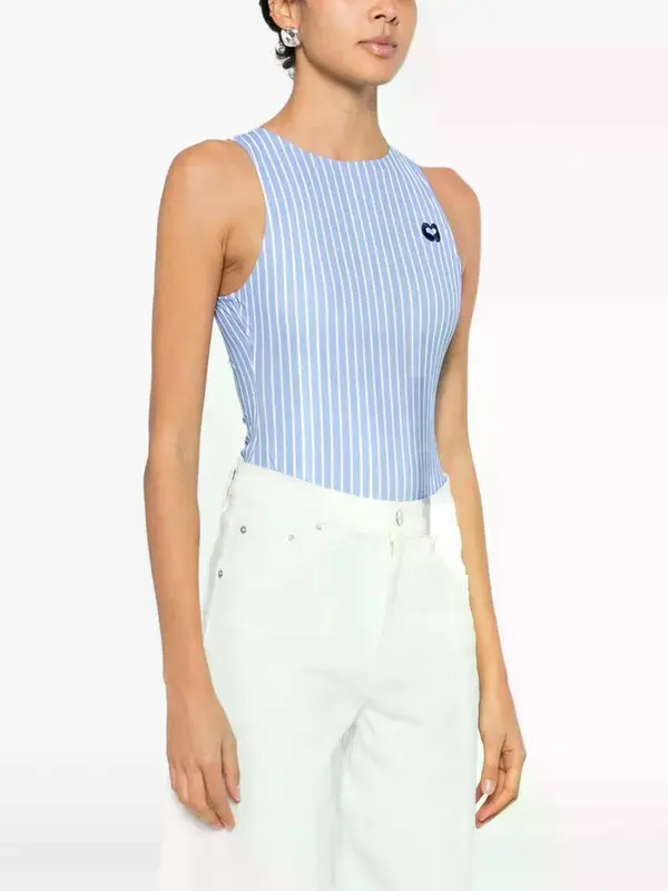 Maje Striped Logo-embroidered Bodysuit