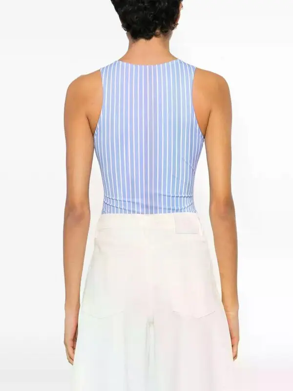 Maje Striped Logo-embroidered Bodysuit