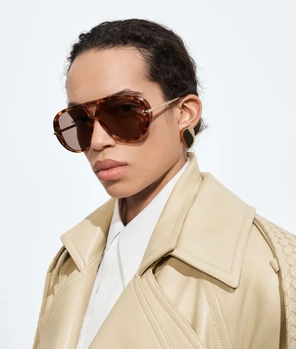 Bottega Veneta Classic Aviator Sunglasses - Havana/brown