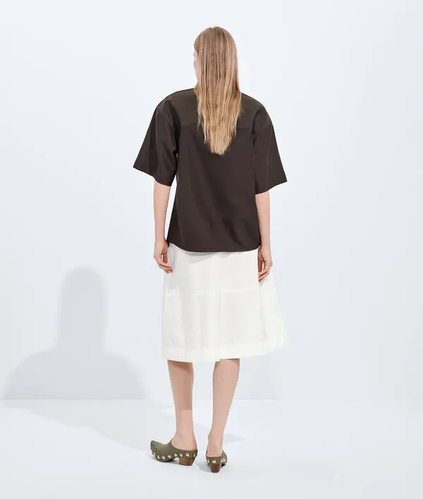 Bottega Veneta Compact Cotton Toile Culotte - Chalk