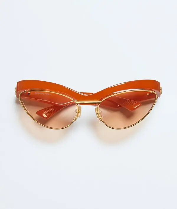 Bottega Veneta Duo Angle Cat Eye Sunglasses - Orange/pink