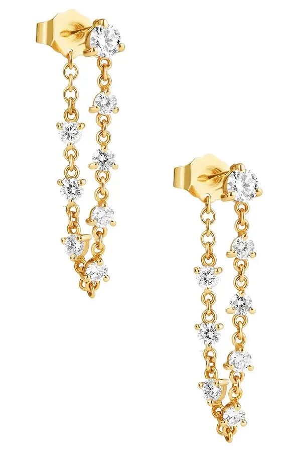Carbon & Hyde Sparkler Ear Chain Earring - 14k Yellow Gold