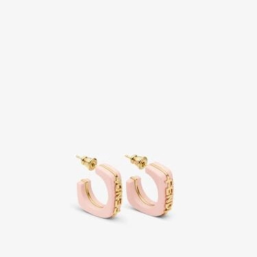 Fendi Graphy Hoop Earrings - Pink