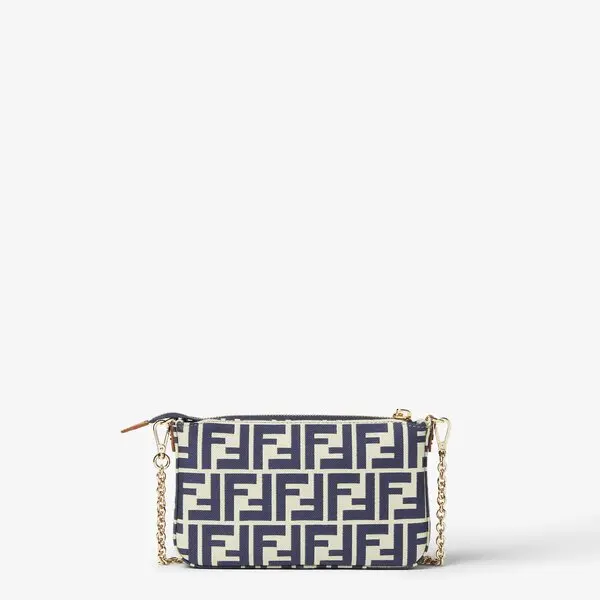 Fendi Ff Jacquard Baguette Pouch - Blue
