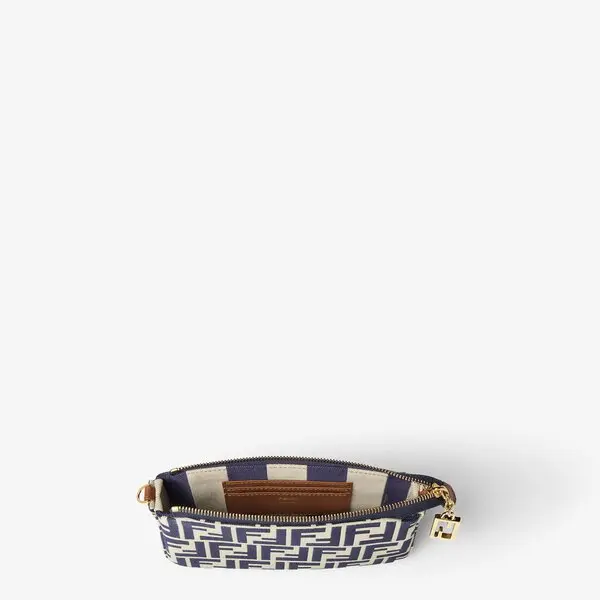 Fendi Ff Jacquard Baguette Pouch - Blue