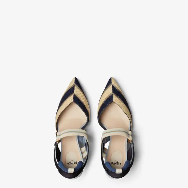 Fendi Colibrì Slingbacks In Nude Pink Mesh