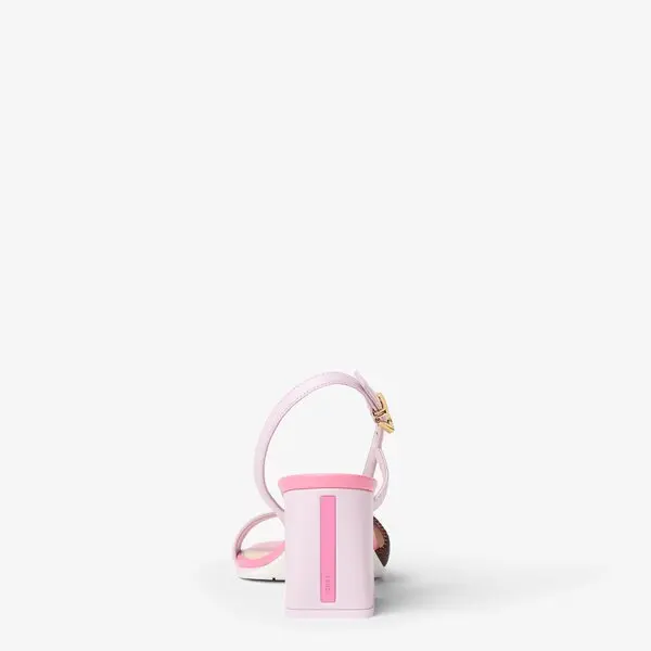 Fendi Arco Knit And Nappa Leather Sandals