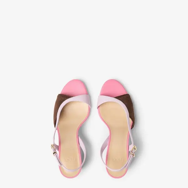 Fendi Arco Knit And Nappa Leather Sandals
