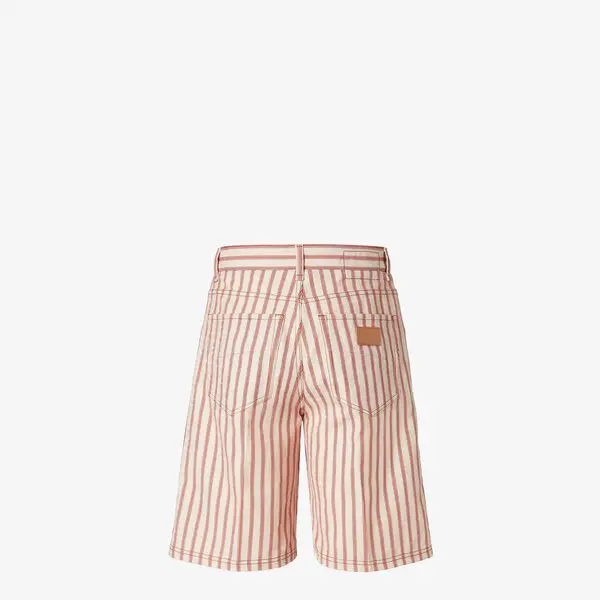 Fendi Ff Denim Bermuda Shorts - Red