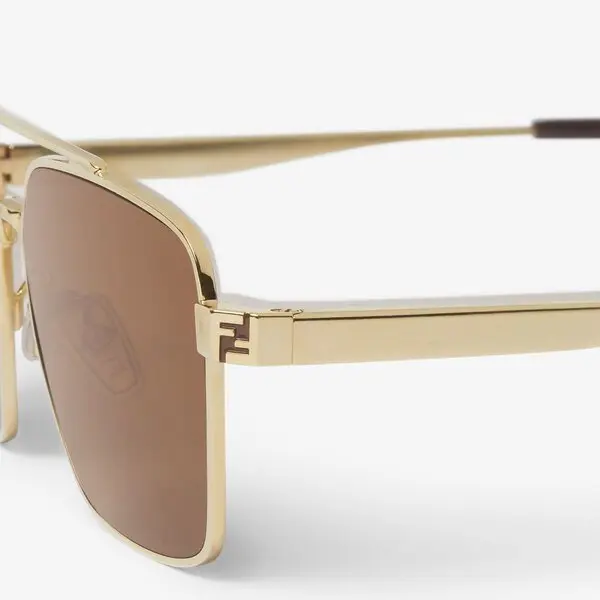 Fendi Metal Pilot Sunglasses - Gold